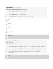 APCSA 4 04 Quiz Docx Question 1 Worth 3 Points Whichofthefollowingstatementscontainsanerror I