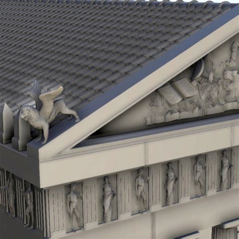 3d Printable Greek Temple 2 Ancient Classic Old Archaic Historical