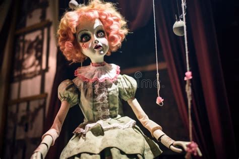 image of a well crafted marionette doll in a stage stock illustration