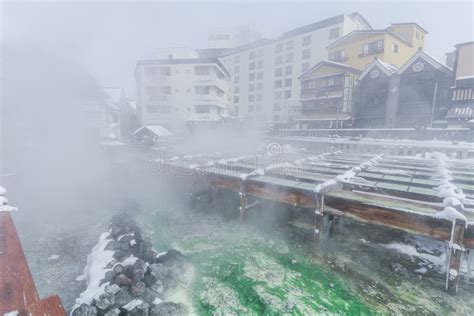 Kusatsu Onsen Is A Hot Spring Resort Located In Gunma Prefectu Stock