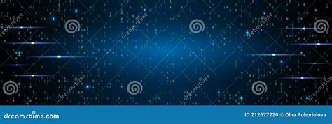 A Stream Of Binary Code On The Screen Computer Binary Numbers Stock Vector Illustration Of