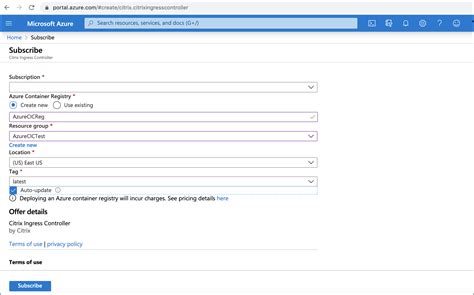 Get Netscaler Ingress Controller From Azure Marketplace