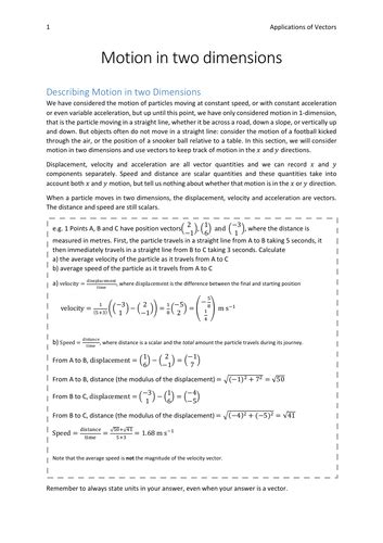 motion in 2d projectiles year 2 a level maths class notes