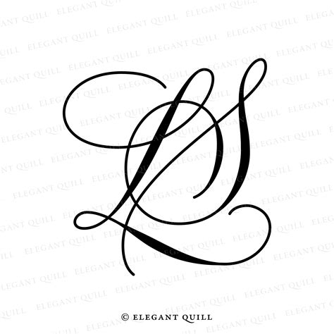 Elegant Wedding Monogram Ls Initials Logo Elegant Quill