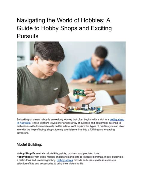 Ppt Navigating The World Of Hobbies A Guide To Hobby Shops And