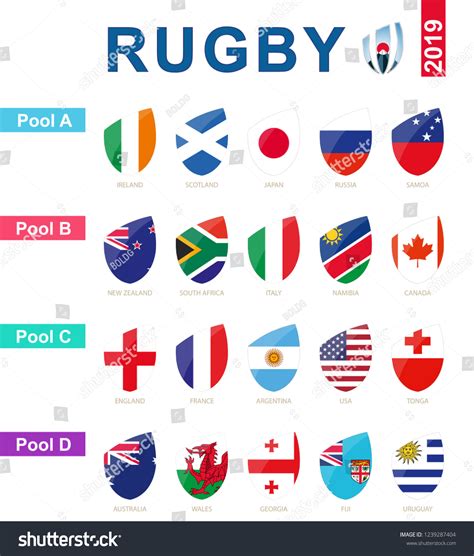 Rugby All Pools Flag Rugby Stock Vector Royalty Free