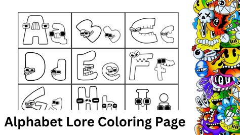 Alphabet Lore A B C Coloring Pages Drawing Coloring Youtube