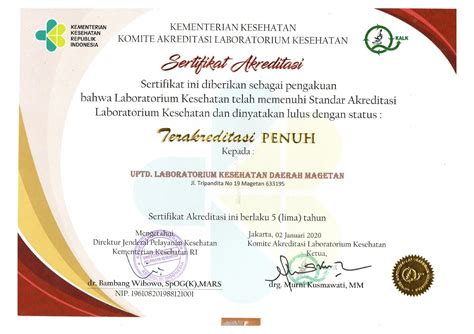 Sertifikasi LABKESDA MAGETAN