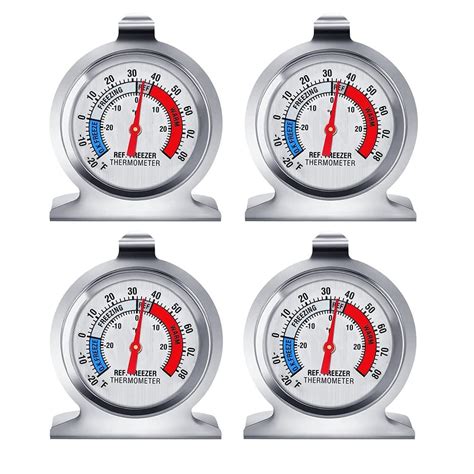 4pc Refrigerator Thermometer With Red Indicator Thermometer For