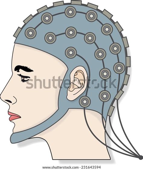 Illustration Person Wearing Eeg Headset Stock Illustration Shutterstock