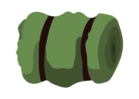 롤링 캠핑 매트 벡터 일러스트 레이 션 프리미엄 벡터