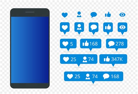 같은 아이콘의 집합 아이콘 추종자 아이콘 코멘트 와 전화 소셜 네트워크의 통신 현대 그라데이션으로 화면 소셜 미디어 팔로워에 대한 스톡 벡터 아트 및 기타 이미지 Istock