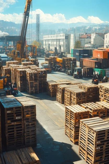 Cargo Loading Dock A Bustling Cargo Loading Dock Featuring Workers