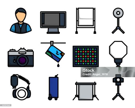 攝影圖示集向量圖形及更多三腳架圖片 三腳架 乾的 反射器 Istock