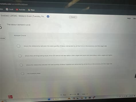 Solved The Labour Demand Curvemultiple Choiceshows The
