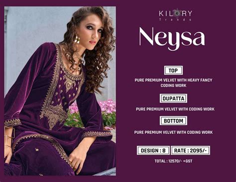 Kilory Neysa Premium Design Velvet Suit Exporter 2024