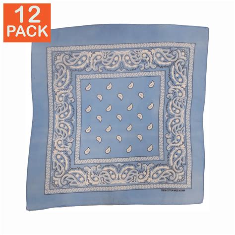 Light Blue Paisley Bandana One Way Novelties