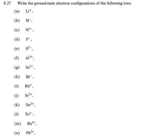 Video Solution 8 27 Write The Ground State Electron Configurations Of