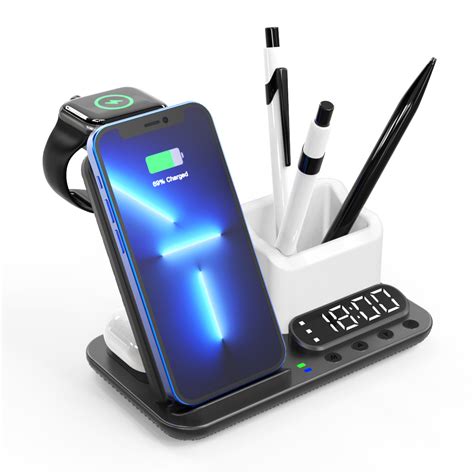 Alarm Clock Wireless Charging For Iphone And Watch Charging Station