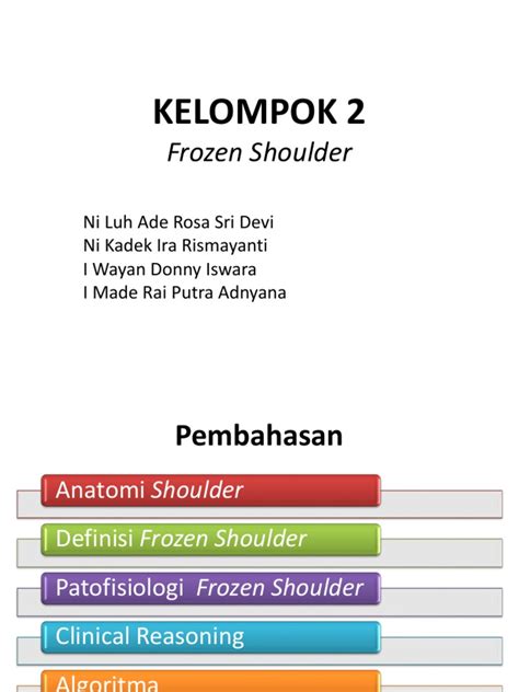 Penatalaksanaan Frozen Shoulder Fisioterapi Pdf