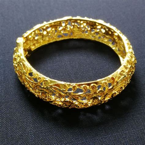 กำไลทอง ลายฉลุ สำหรับชุดไทย กำไล ลายดอกไม้ Shopee Thailand