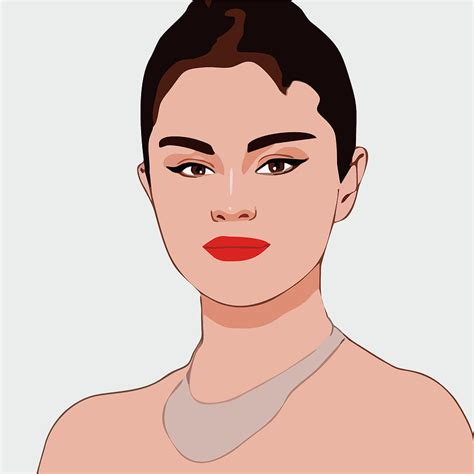 Selena Gomez Cartoon Portrait Digital Art By Ahmad Nusyirwan Fine