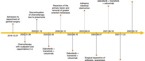 Timeline Of The Case With Mcrc Harbored Braf V600e Mutation Crc