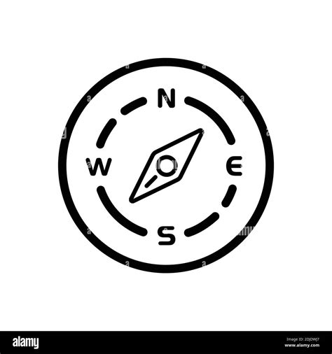 Compass South West Direction Weather Outline Icon In A Circle
