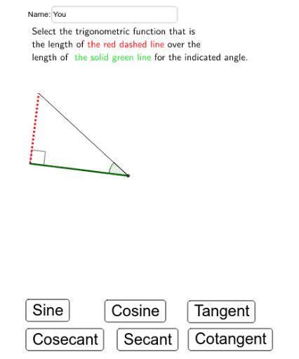 Quick Quiz Trigonometric Functions GeoGebra