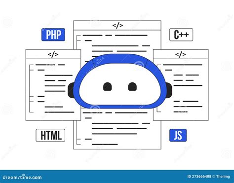 ai assisted coding duo color line concept vector spot illustration