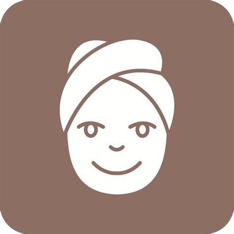 Head Towel Glyph Round Corner Background Icon 15921546 Vector Art At