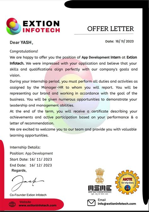 yash sallam on linkedin internship