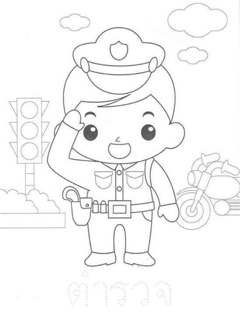 Pin Van รสนันท์ แก้วมหานิล Op 2 สื่ออาชีพ Kleurplaten Thema Politie