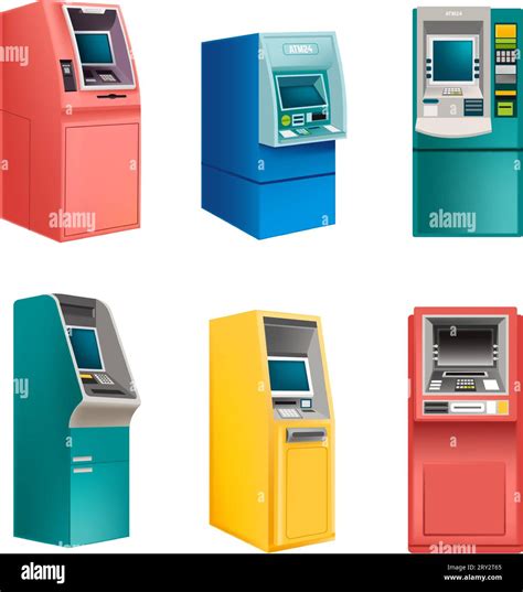 ATMs Automated Teller Machines Variety Vector Stock Vector Image Art