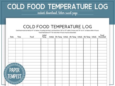 Free Temperature Log Template Totally Free Printables