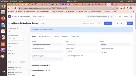 supplier delivery note and delivery date should be there in the