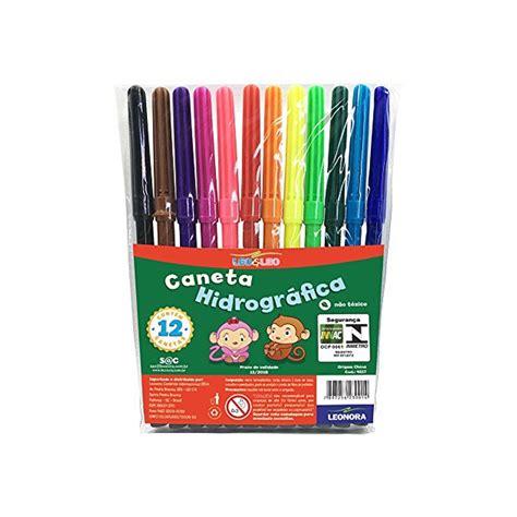 Caneta Hidrográfica 12 Cores Plus Leo Leo Juliplast