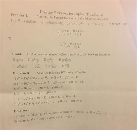 solved practice problems for laplace transforms problem 1