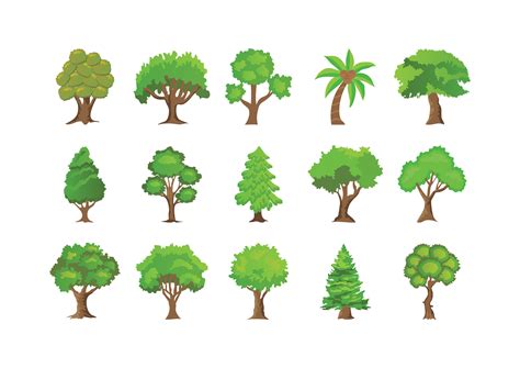 Creative Tree Icons Set Download Frebers