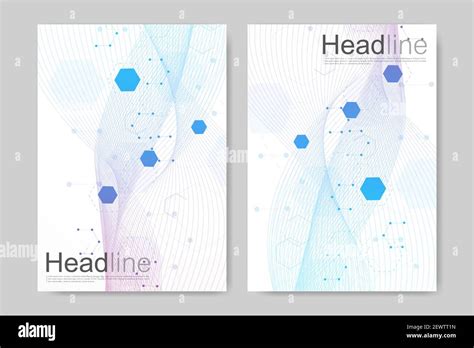 Scientific Brochure Design Template Vector Flyer Layout Molecular Structure With Connected