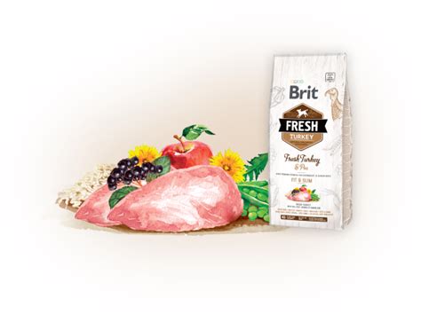 Холистична суха храна Brit Fresh Turkey With Pea Adult Fit And Slim за