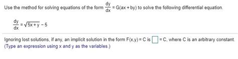 solved use the method for solving equations of the form