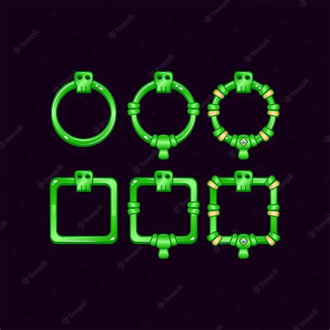 Premium Vector Set Of Game Ui Border Frame With Skull Symbol For Gui