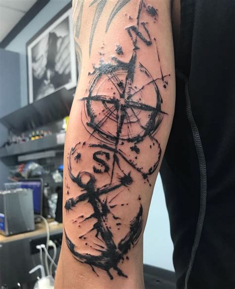 Anchor And Compass Tattoo For Guys Sleeve Tattoos Tattoo Sleeve Designs Tattoos