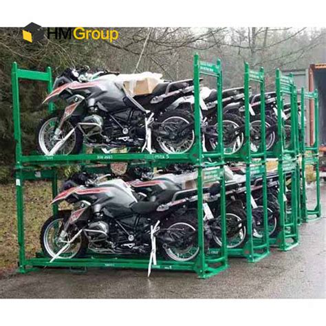 Customized Warehouse Stackable Collapsible Motorcycle Storage Transport Racks Motorcycle Rack