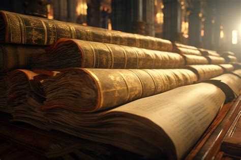 Premium Photo A Library Of Ancient Scrolls That Contain The Memo 00414 03