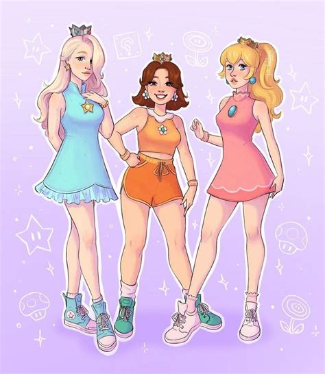 Princess Rosalina Princess Daisy And Princess Peach Drawing By Kippy