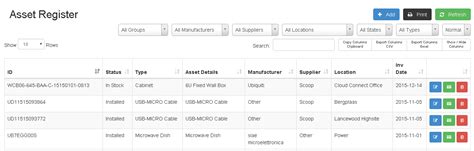 Asset Register Setup DataTill ISP Management System