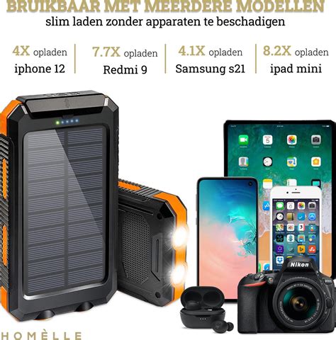 Homèlle Solar Powerbank 20000mAh Solar Charger iPhone Samsung