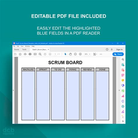 Scrum Board Editable Printable Etsy